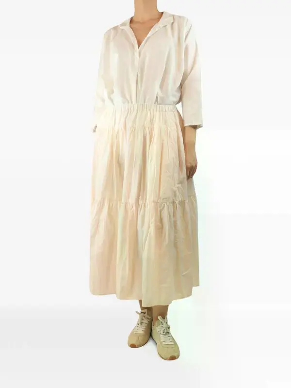 CASEY CASEY Pleated Tiered Midi Skirt