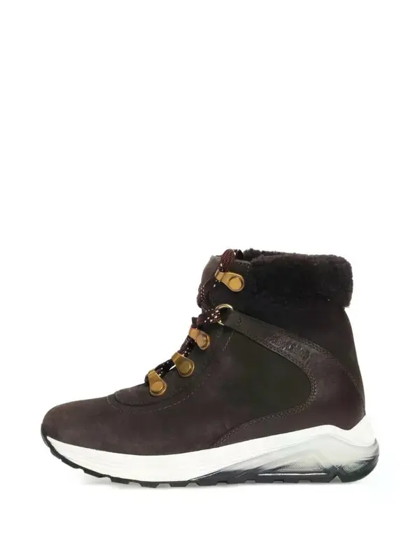 See By Chloé Lace-up Shearling Trim Ankle Boots - Brown