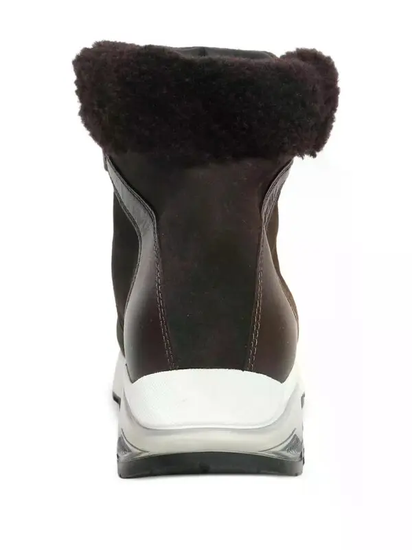 See By Chloé Lace-up Shearling Trim Ankle Boots