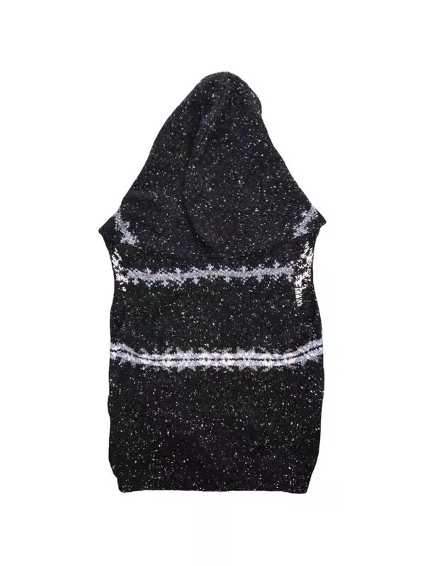 OSCAR OUYANG Sleeveless Fair Isle Hooded Sweater