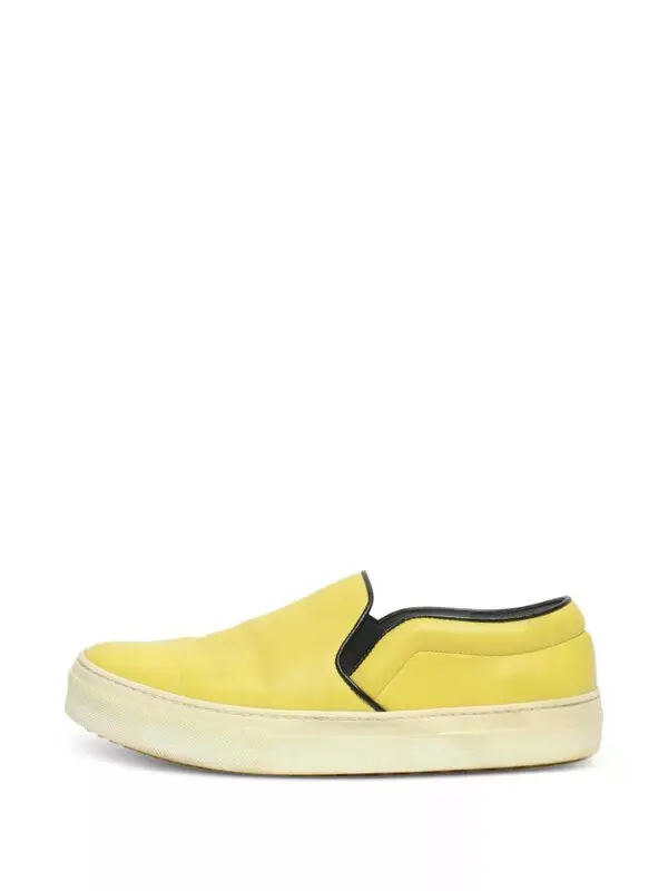 Celine Leather Slip-on Sneakers - Yellow