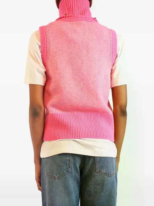 ME+EM Knitted Crew Neck Sweater Vest With Detachable Snood