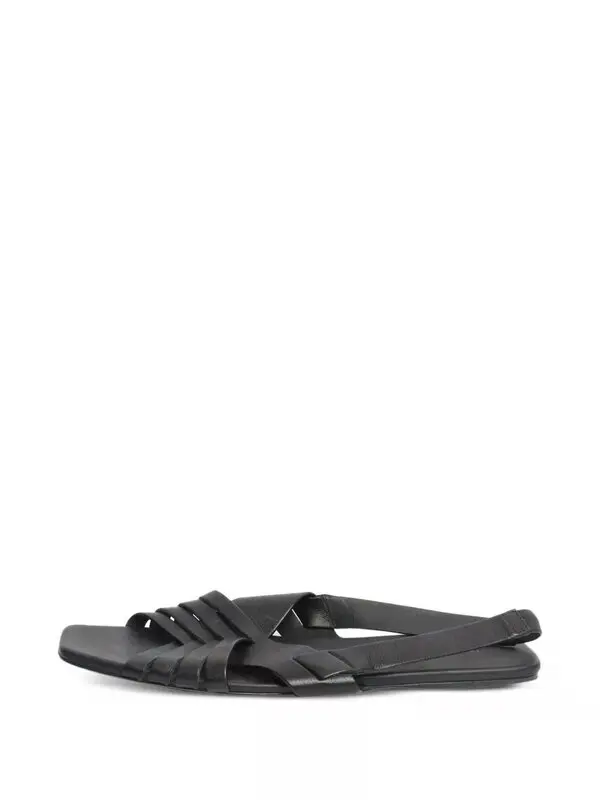 THE ROW Meera Leather Slingback Sandals - Black