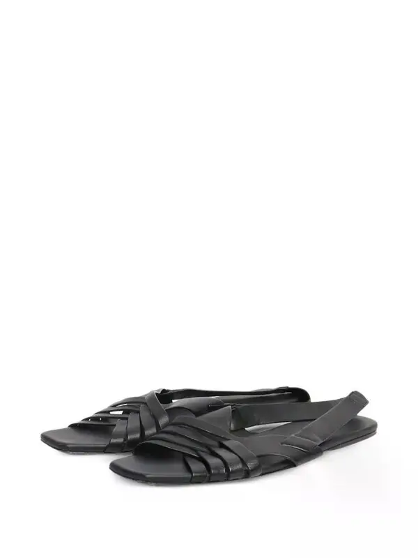 THE ROW Meera Leather Slingback Sandals - Black