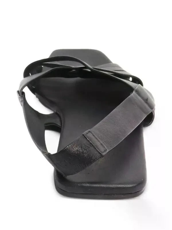 THE ROW Meera Leather Slingback Sandals - Black