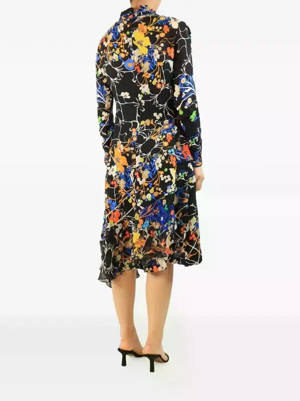 PREEN BY THORNTON BREGAZZI Floral-print Asymmetric Midi Dress