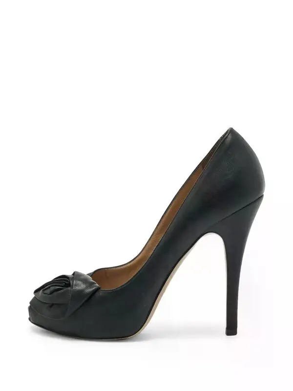Valentino Garavani Rose Embellished Peep-toe Pumps - Black