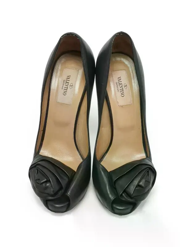 Valentino Garavani Rose Embellished Peep-toe Pumps