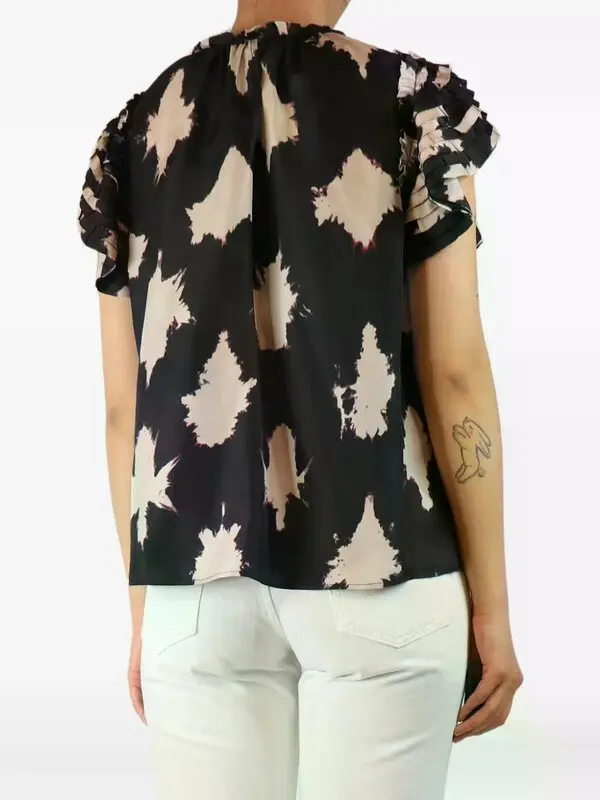 Ulla Johnson Printed Ruffle Sleeve Top