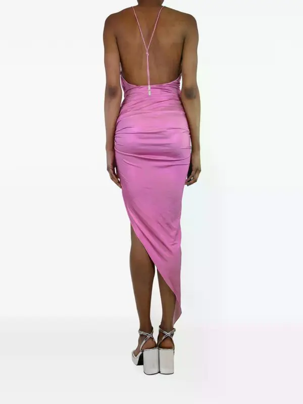 Alexandre Vauthier Ruched Halterneck Asymmetric Dress