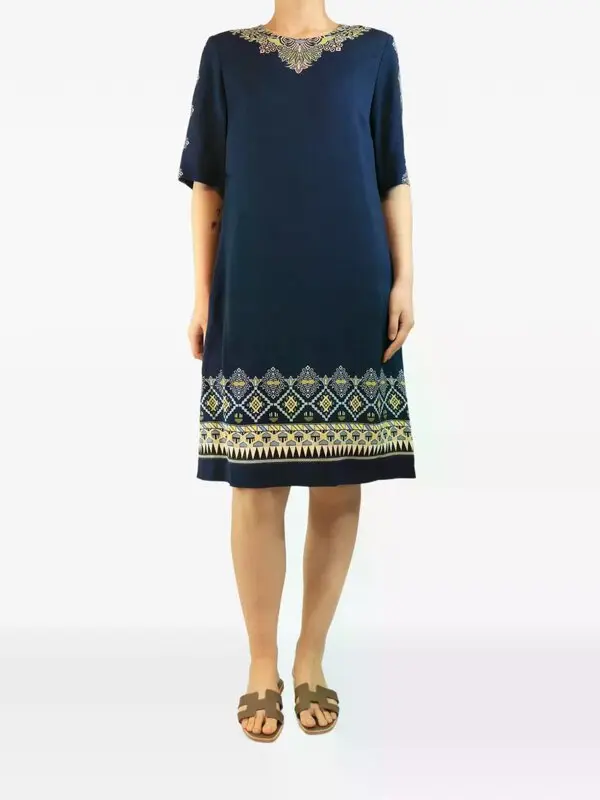 Etro Printed Short-sleeved Midi Dress