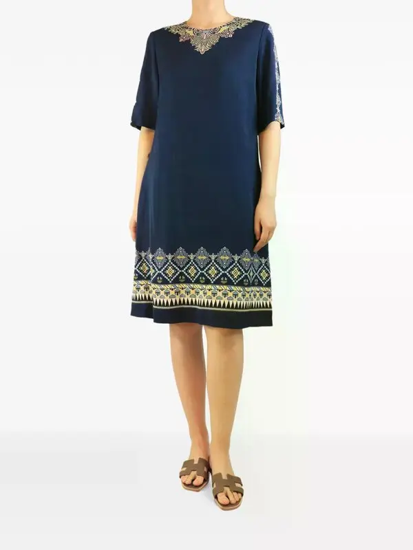 Etro Printed Short-sleeved Midi Dress