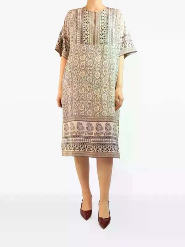 Sea Floral-print Silk Dress