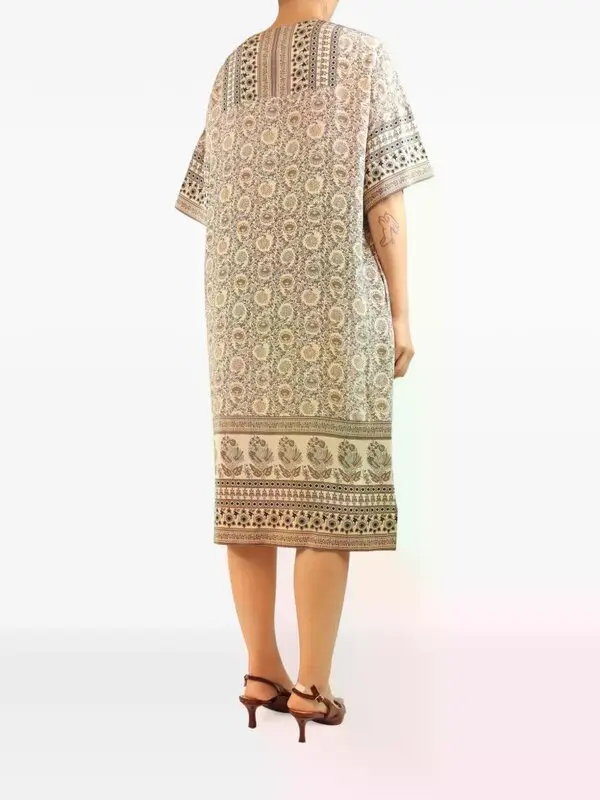 Sea Floral-print Silk Dress