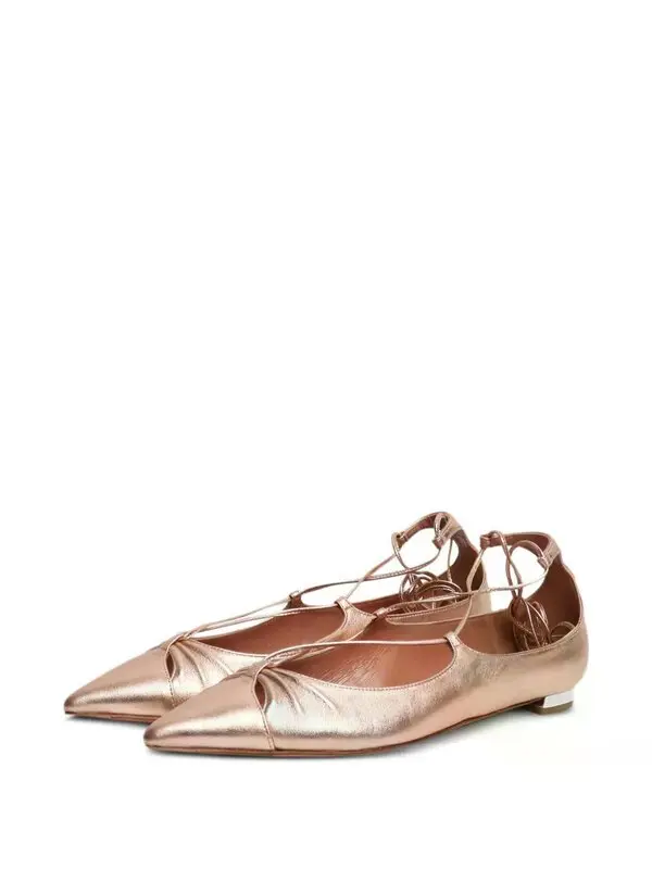 AQUAZZURA Gabi Lace-up Ballet Flats