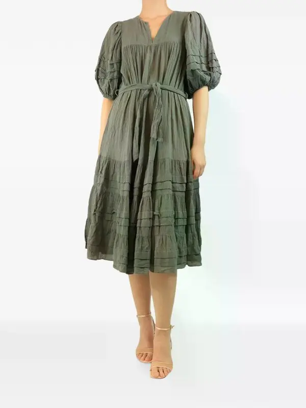 Zimmermann Belted Tiered Midi Dress