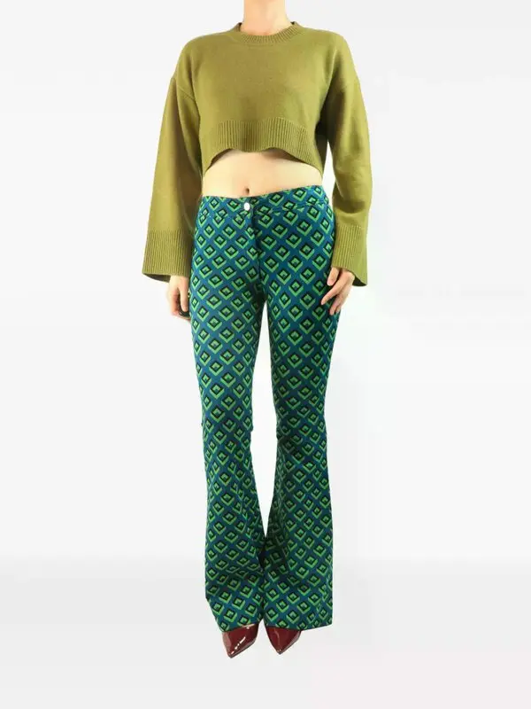 Diane Von Furstenberg Geometric Pattern Flared Trousers
