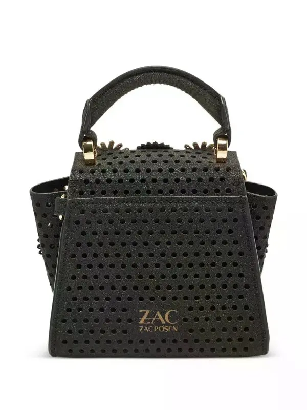 Zac Posen Eartha Top-handle Bag With Faux Pearl Embellishments - Black