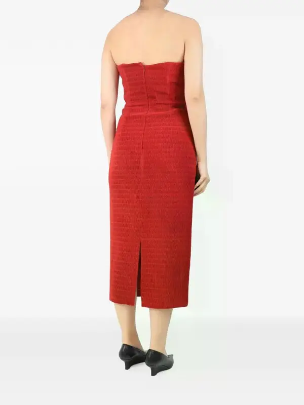 EMILIA WICKSTEAD Shirred Strapless Midi Dress