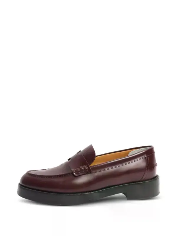 Hermès Burgundy Leather Loafers