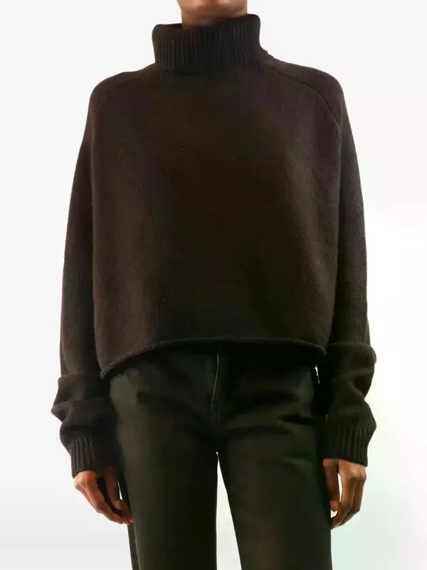 LISA YANG High-neck Ribbed Sweater - Brown