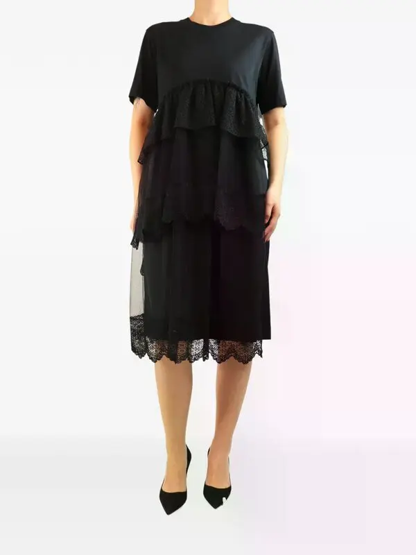 Simone Rocha Tiered Lace-trim Midi Dress