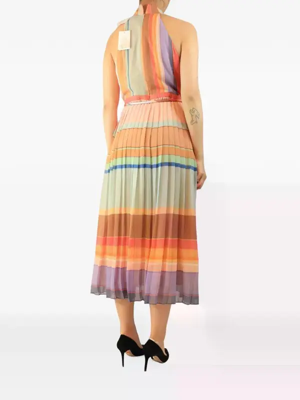 Zimmermann Striped Pleated Midi Dress