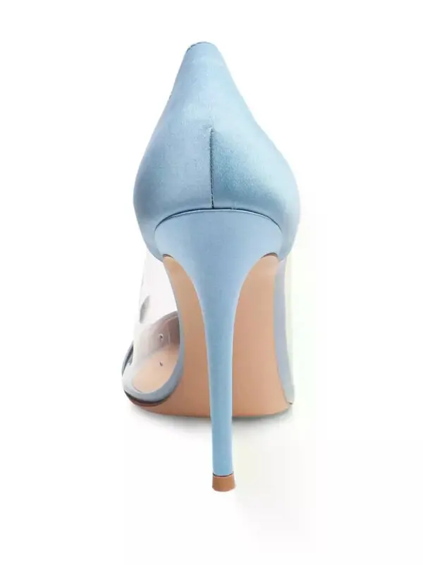 GIANVITO ROSSI Satin Transparent-panel Pumps