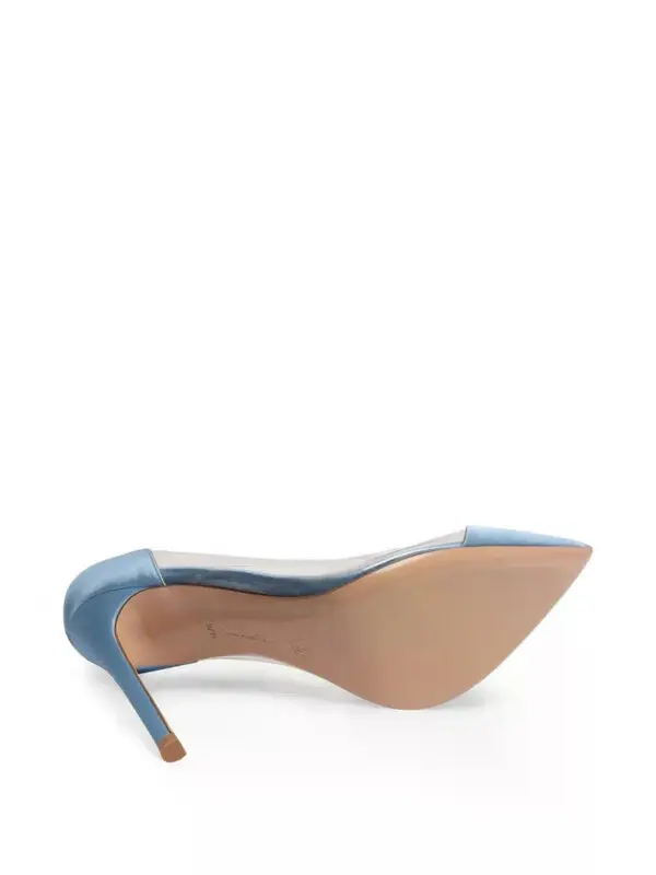 GIANVITO ROSSI Satin Transparent-panel Pumps