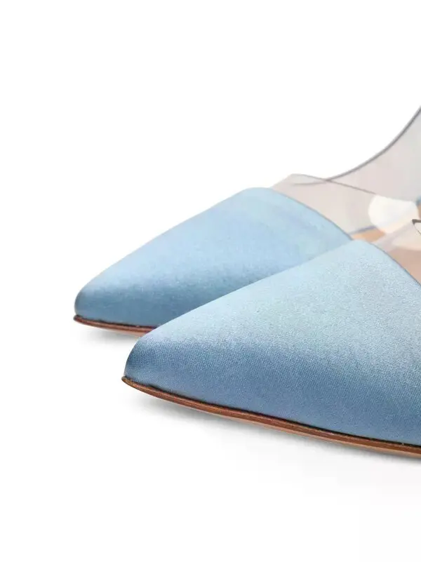 GIANVITO ROSSI Satin Transparent-panel Pumps