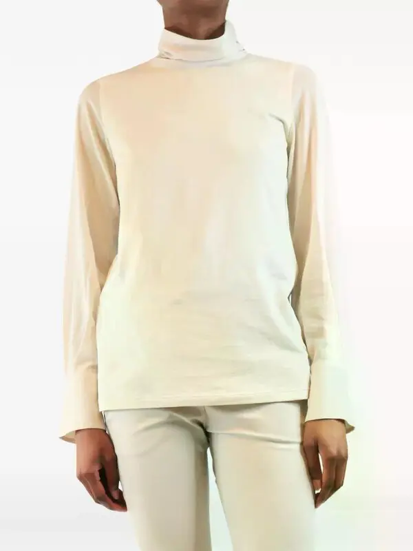Brunello Cucinelli High-neck Long-sleeve Top - Neutrals