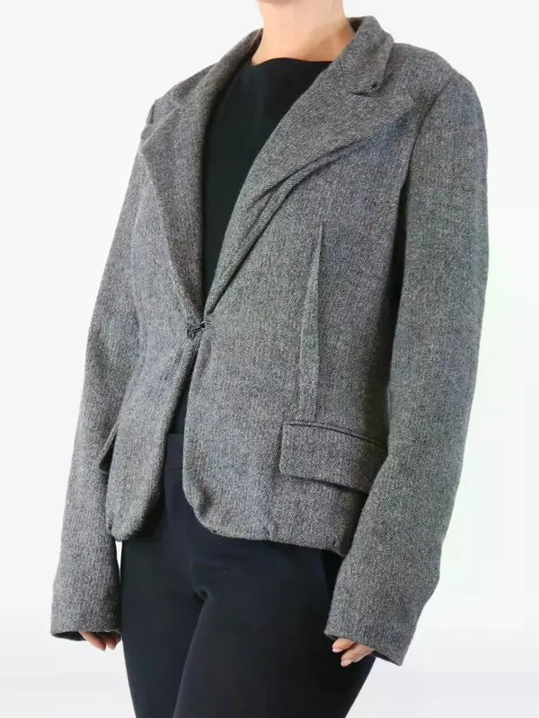 LANVIN Herringbone Single-breasted Wool Blazer