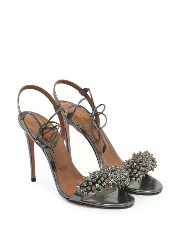 AQUAZZURA Monaco Embellished Ankle Strap Sandals