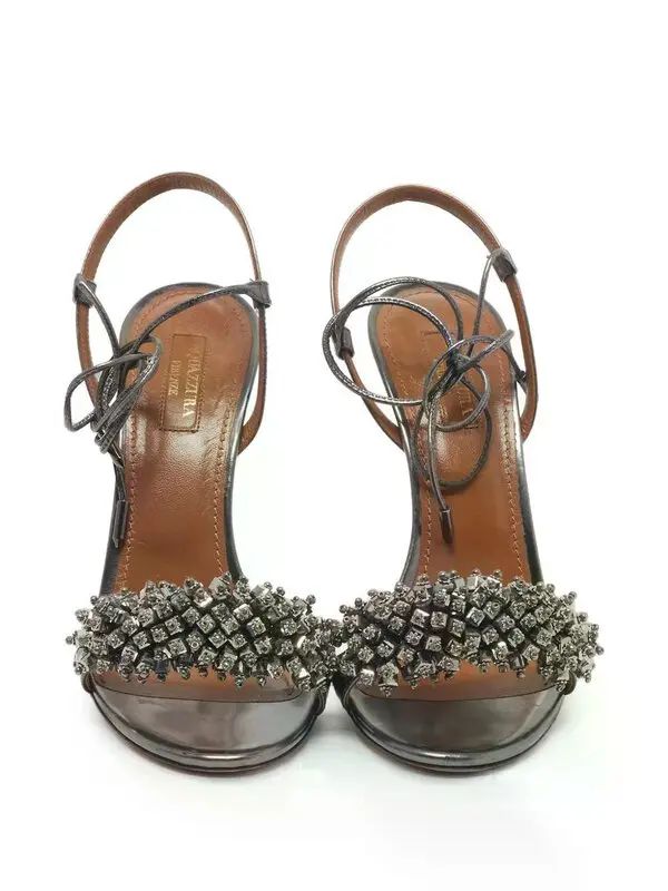 AQUAZZURA Monaco Embellished Ankle Strap Sandals