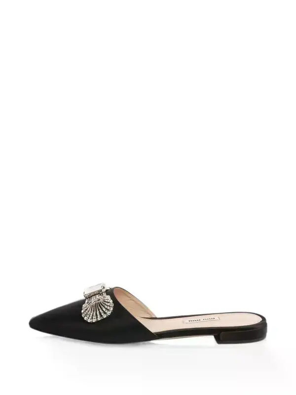 Miu Miu Crystal-embellished Pointed-toe Mules