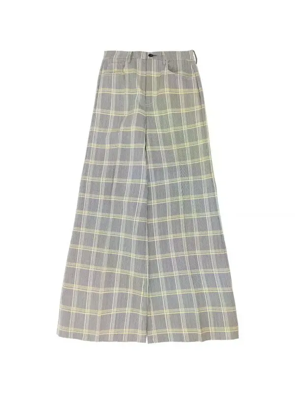 Marni Check-print Wide-leg Trousers