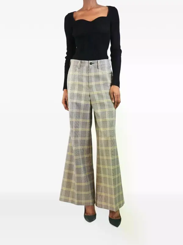 Marni Check-print Wide-leg Trousers