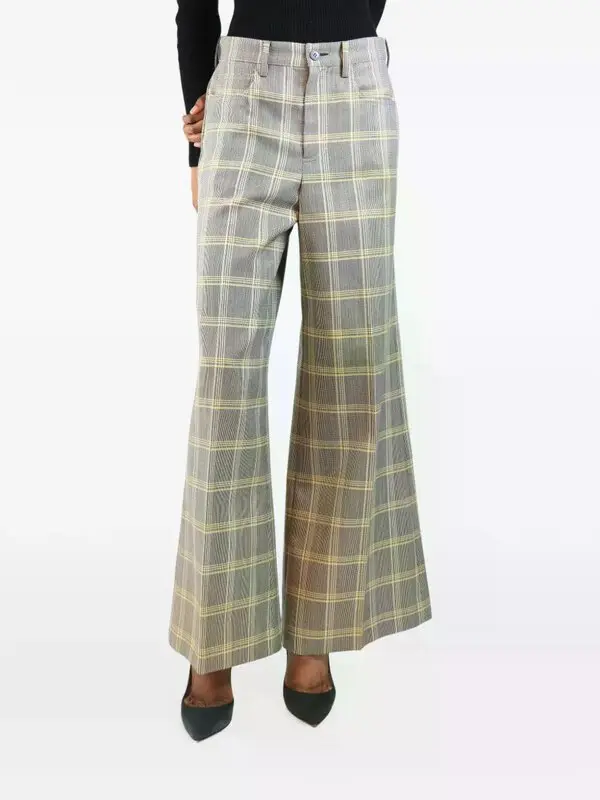 Marni Check-print Wide-leg Trousers