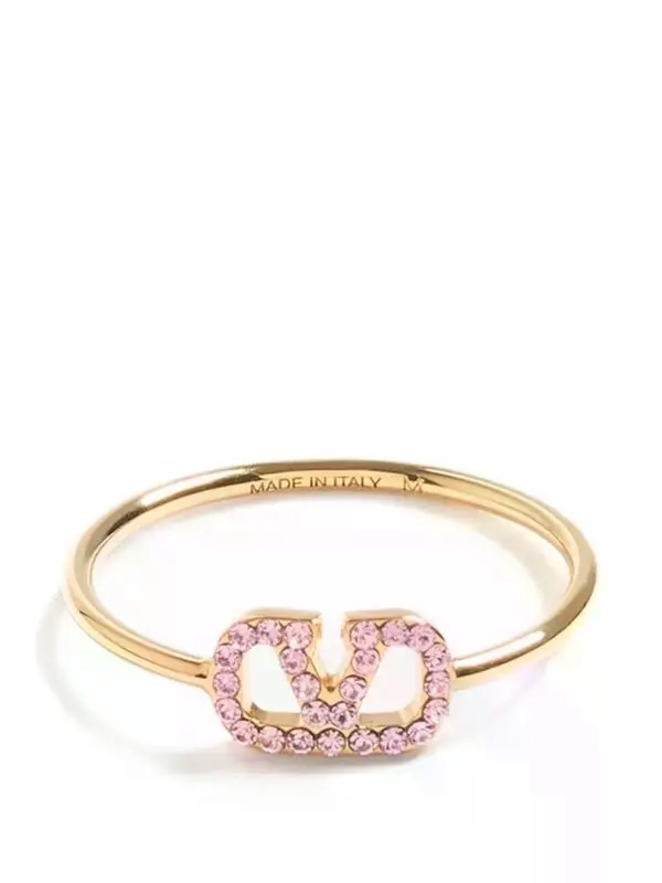 Valentino Garavani Vlogo Signature Crystal Ring - Gold