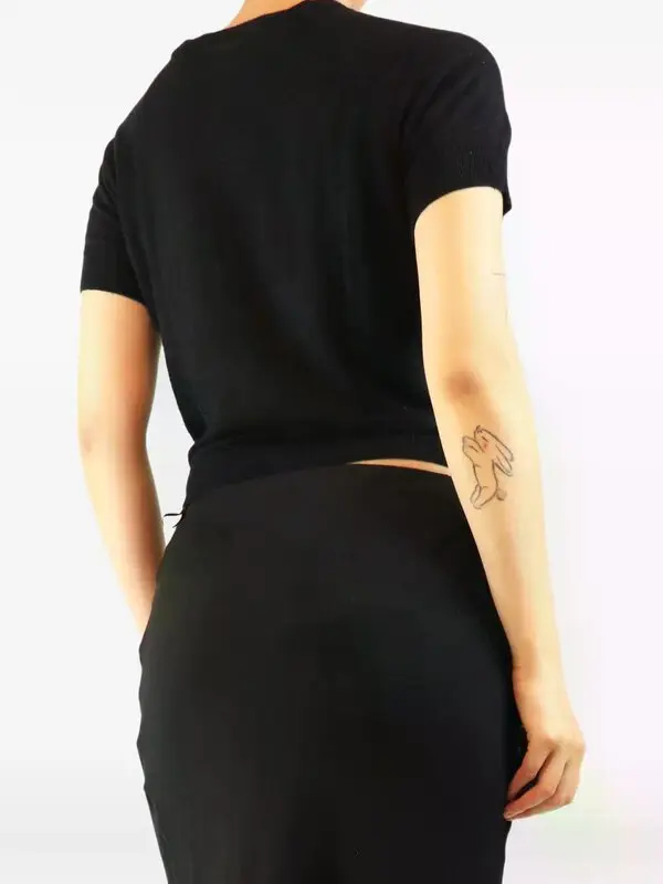 AGNES B. Fine-knit Short-sleeve Crew Neck Top