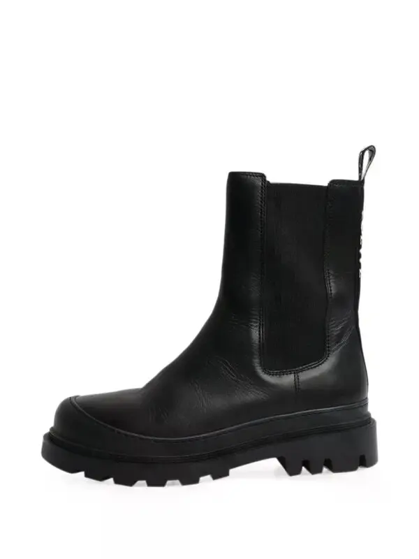 Loewe Logo-detail Leather Chelsea Boots - Black