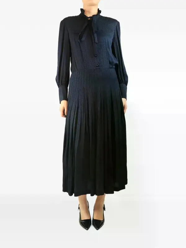 Saint Laurent Houndstooth Midi Dress
