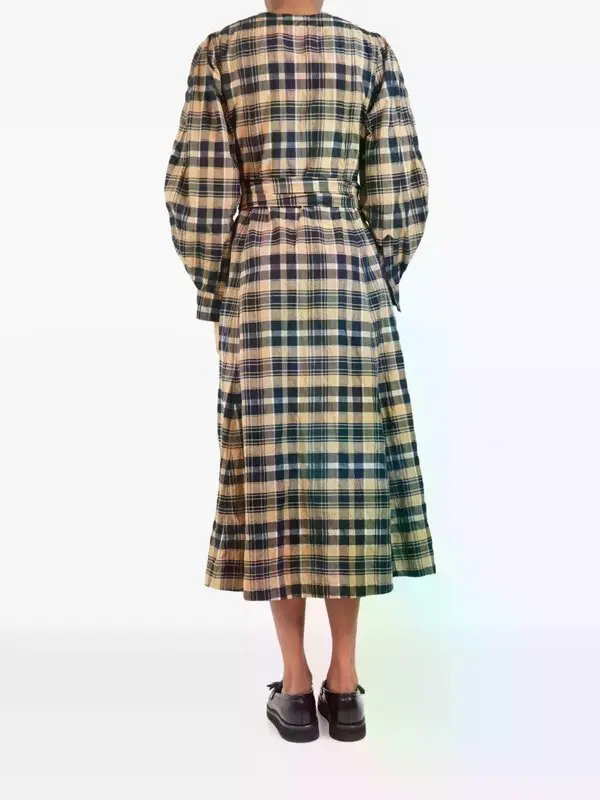 GANNI Seersucker Midi Dress