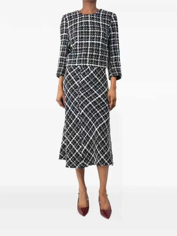 Baum Und Pferdgarten Three-quarter Sleeve Top And Frayed Edge Skirt Set
