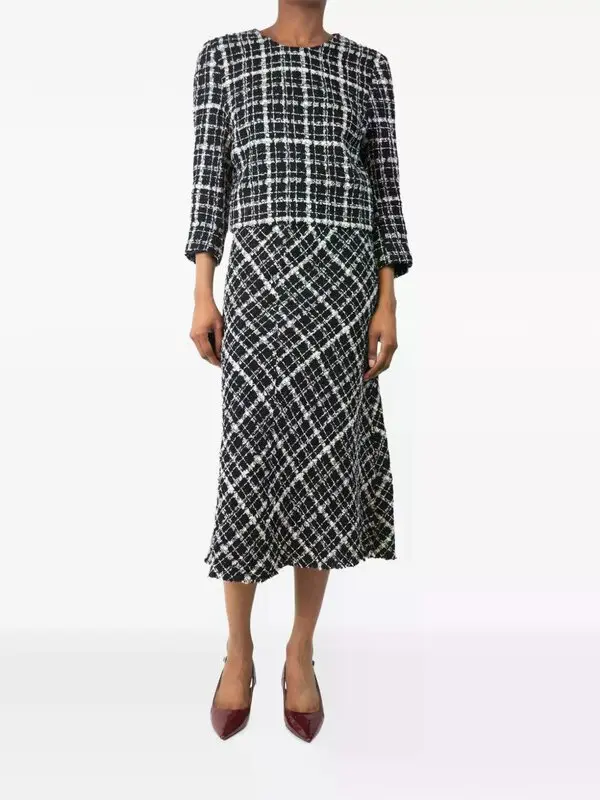 Baum Und Pferdgarten Three-quarter Sleeve Top And Frayed Edge Skirt Set