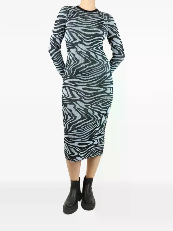 Stine Goya Abstract Print Ribbed Dress - Black