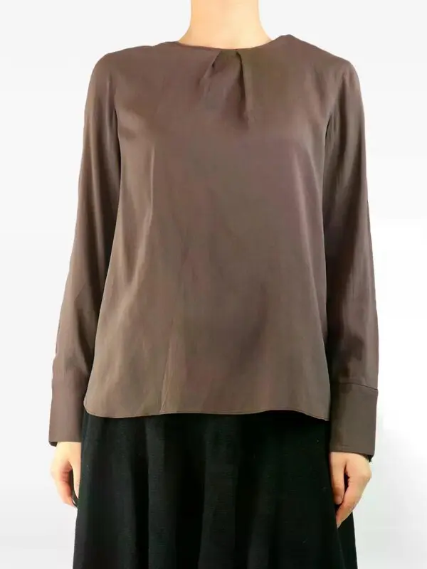 Brunello Cucinelli Pleated Neck Blouse