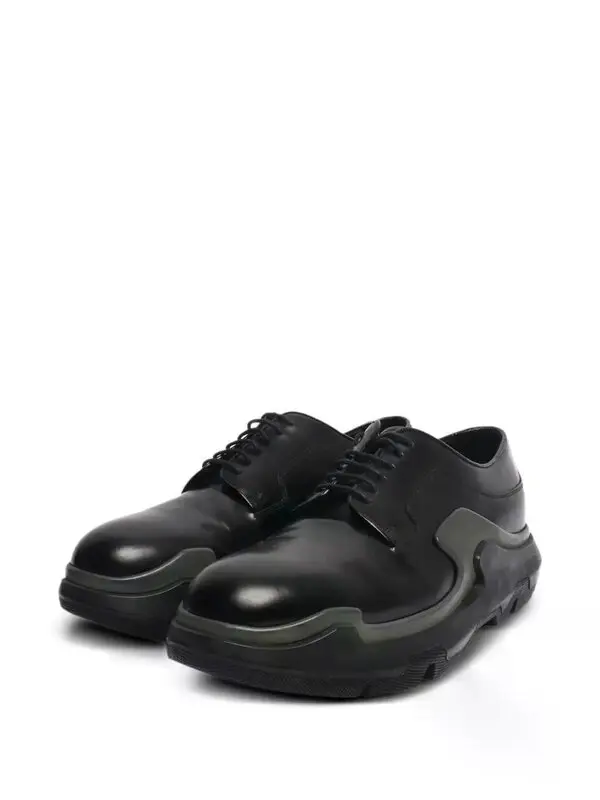 Prada Platform Leather Brogues - Black