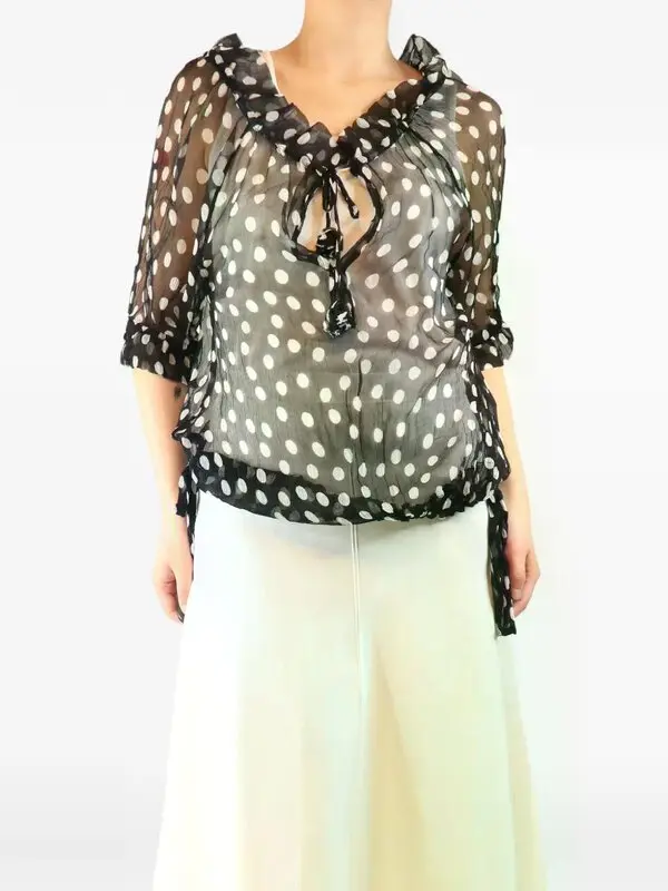 LEE MATHEWS Polka Dot Sheer Top