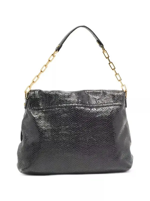Tory Burch Snake-embossed Leather Shoulder Bag - Black